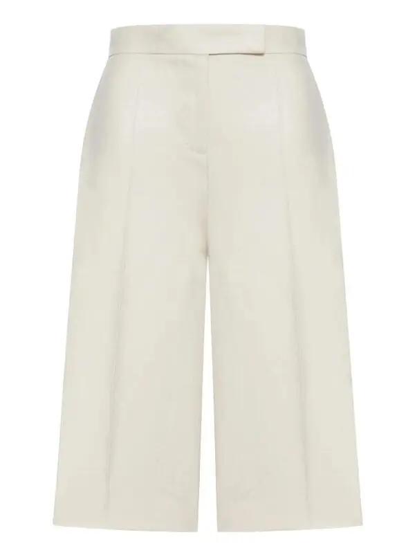 Max Mara Linen Cropped Wide Leg Pants - Multicolor