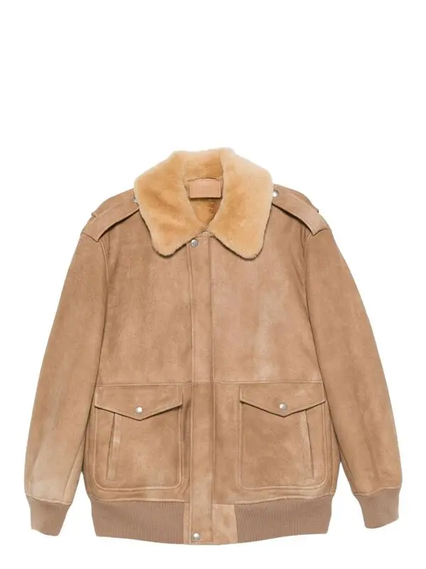 Prada Suede Shearling Collar Jacket - Multicolor
