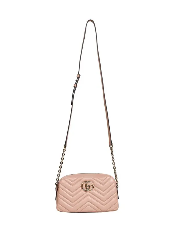 Gucci Pinky Beige Gg Marmont Small Camera Bag - Multicolor