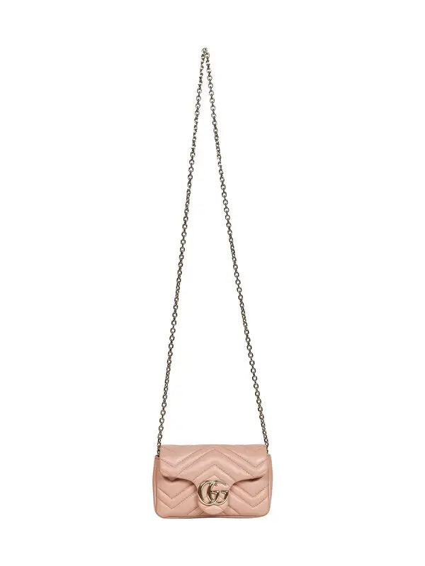 Gucci Pinky Beige Gg Marmont Mini Shoulder Bag - Multicolor