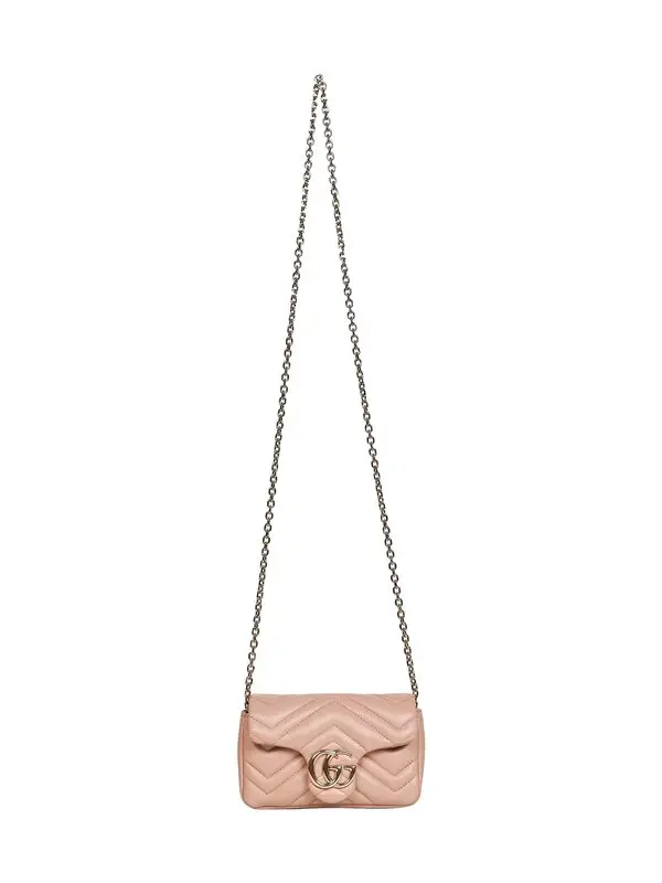 Gucci Pinky Beige Gg Marmont Mini Shoulder Bag - Multicolor