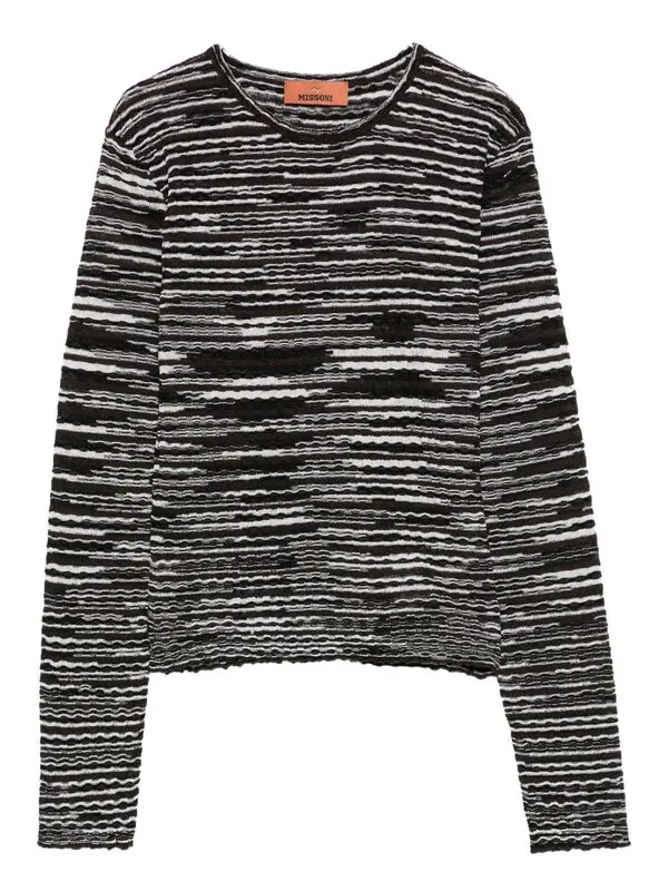 Missoni Wool Blend Horizontal Stripe Crewneck Sweater - Multicolor