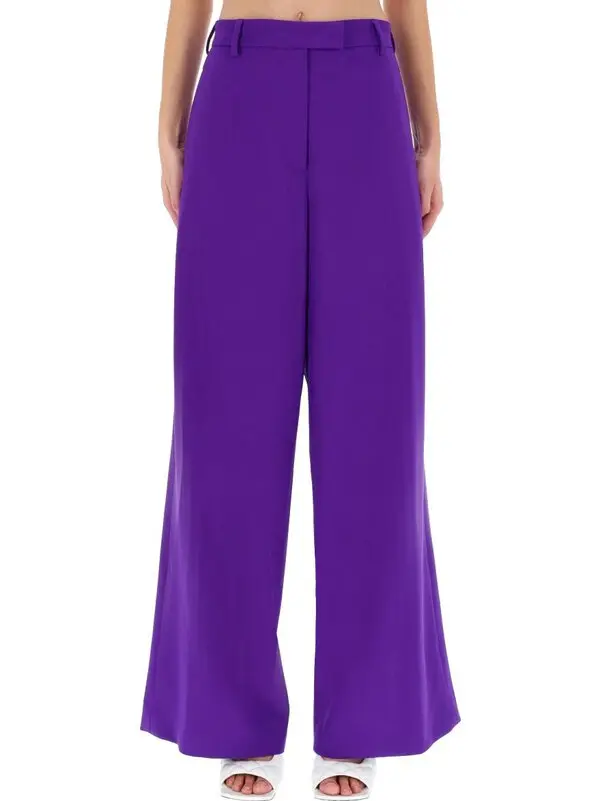 Dries Van Noten Wide-leg Wool Blend Pants - Purple