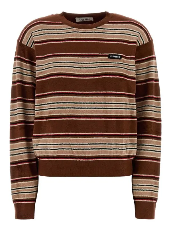 Miu Miu Striped Chenille Sweater - Multicolor