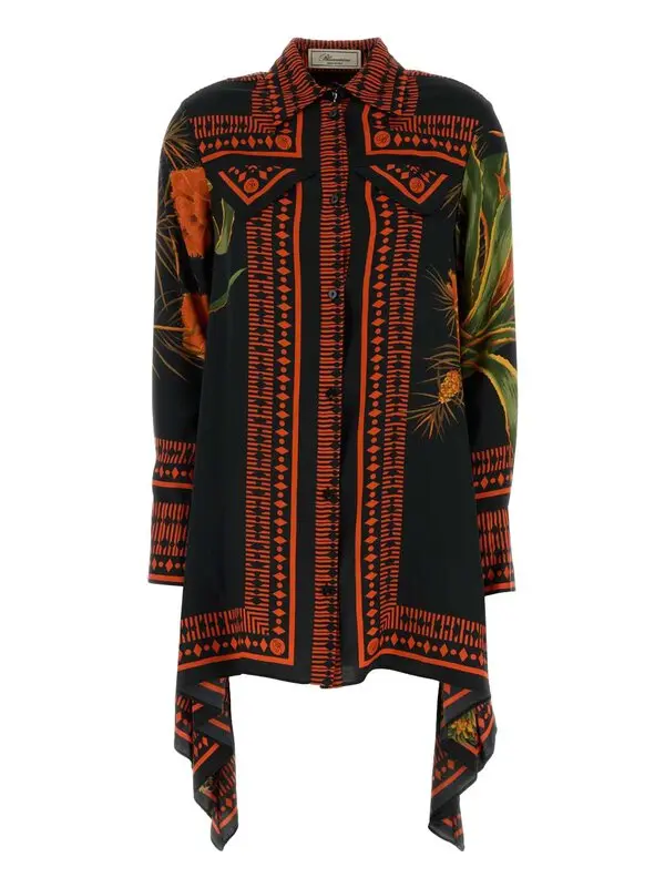 Blumarine Printed Viscose Shirt Dress - Multicolor