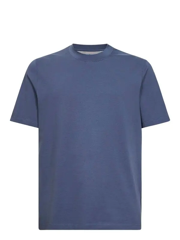 Brunello Cucinelli Denim Cotton Jersey Crewneck T-shirt - Multicolor