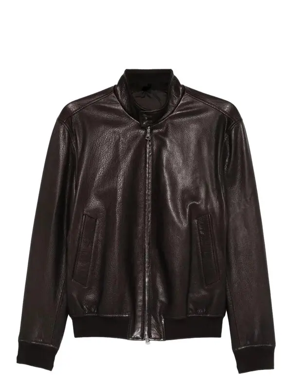 Tagliatore Leather Bomber Jacket - Multicolor