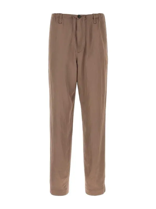 Dries Van Noten Mud Satin Penny Pant - Brown