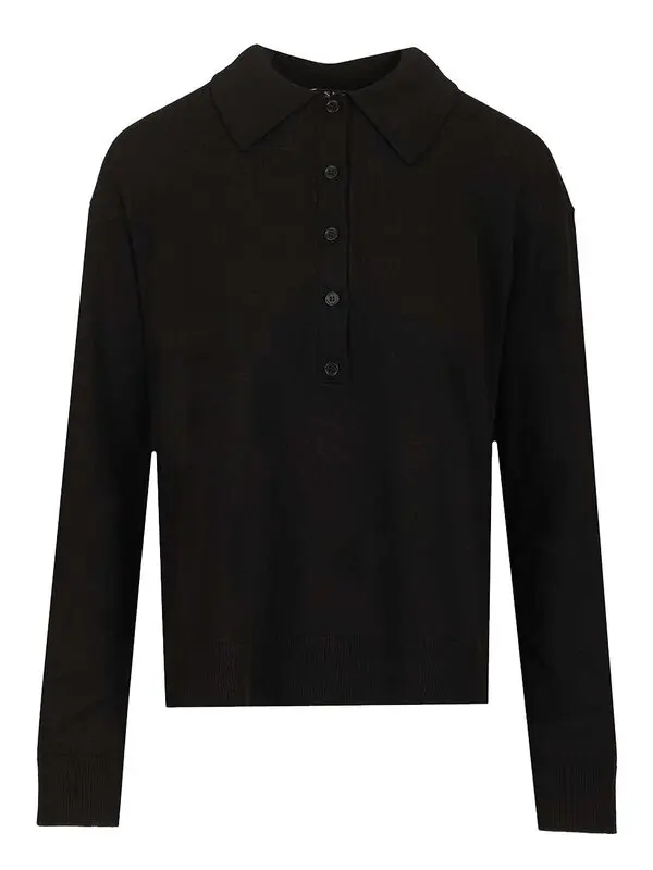 Max Mara Frisia Wool Polo Shirt - Black
