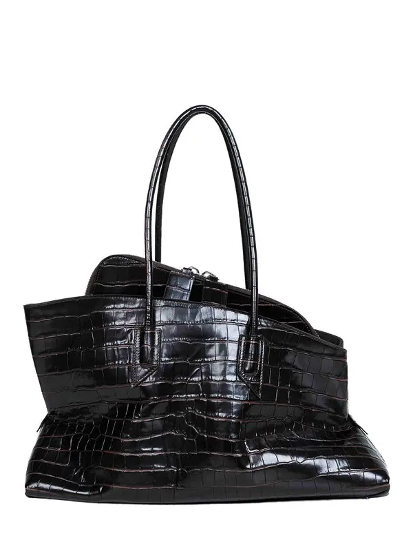 Attico Coffee La Passeggiata Medium Top Handle Bag - Multicolor