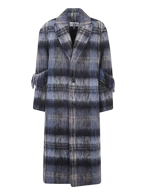 Loewe Checked Wool And Mohair Blend Single-breasted Coat - Multicolor