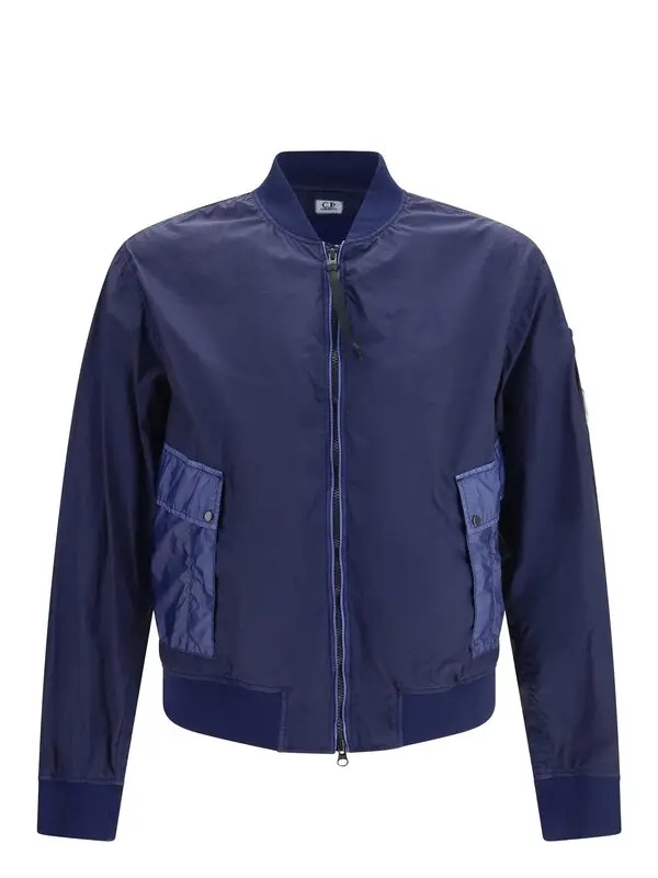 C.P. COMPANY Bi-tm Mixed Lens Bomber Jacket - Blue