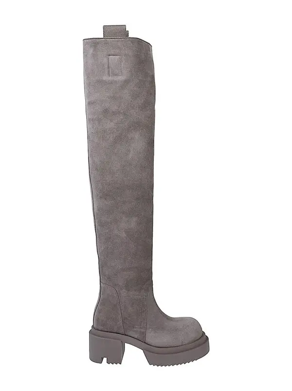 Rick Owens Suede Leather Knee High Boots - Multicolor