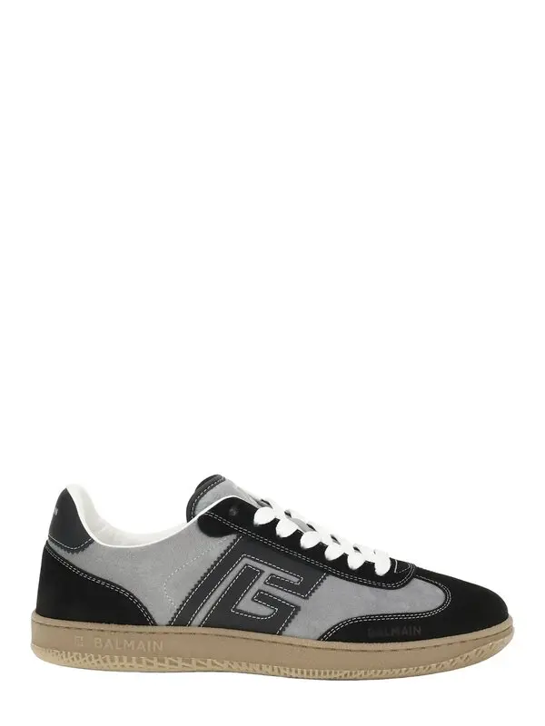 Balmain Suede Swan Sneakers - Gray