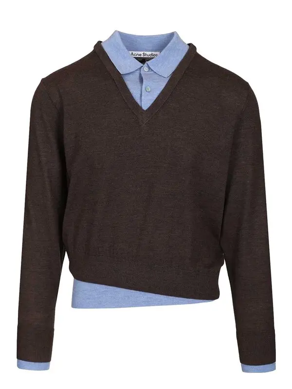 Acne Studios Layered Wool Sweater - Brown