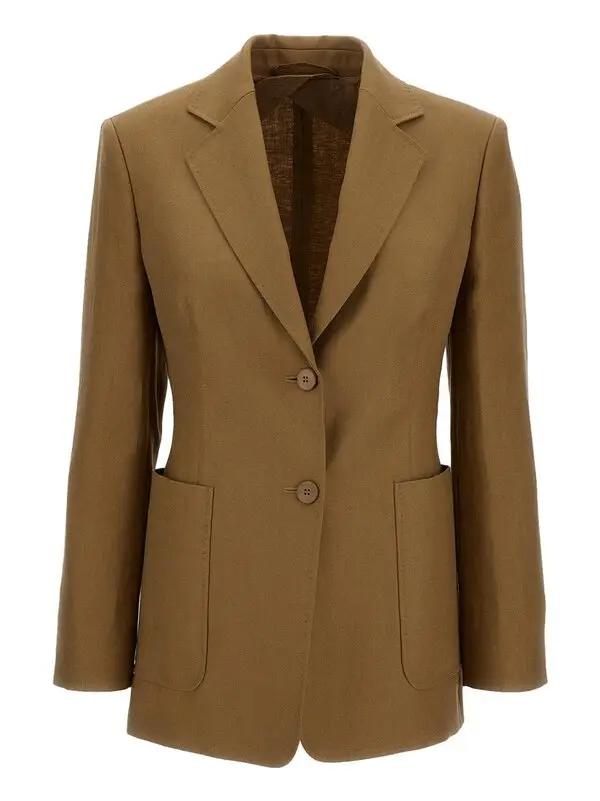 Max Mara Single-breasted Notched Lapel Jacket - Multicolor