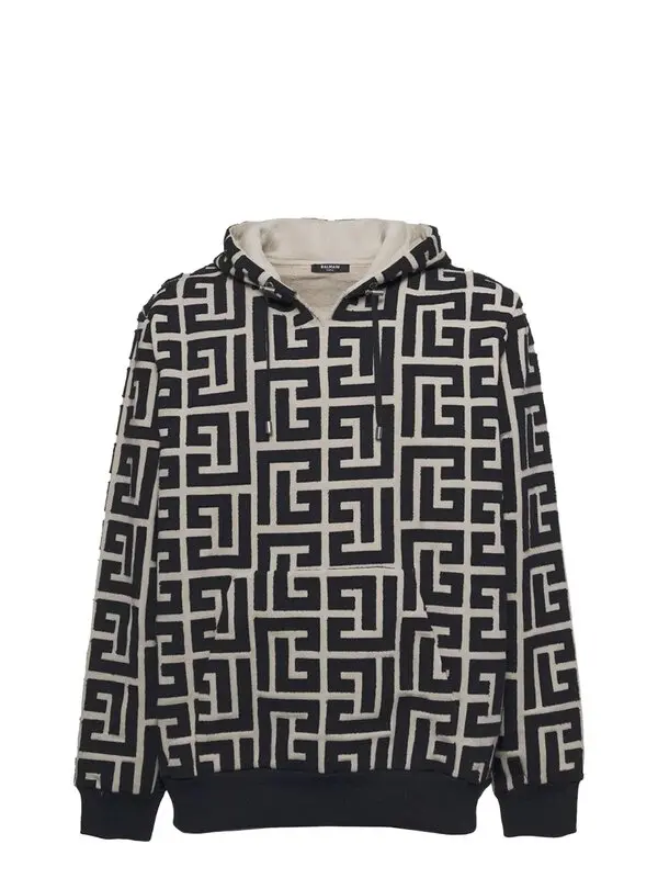 Balmain Monogrammed Hooded Sweatshirt - Cream