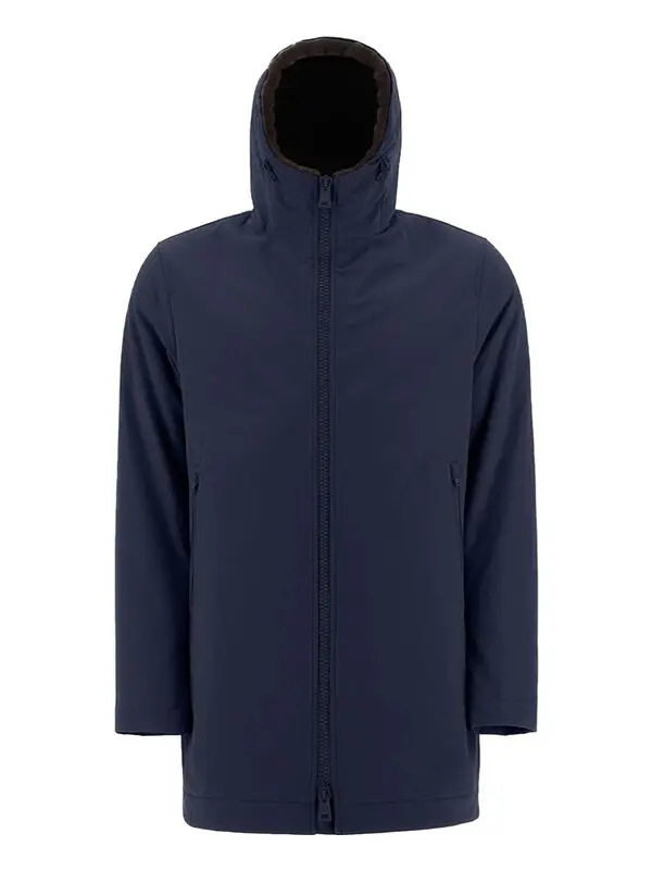 Herno Keystone Parka Coat With Faux Fur Lining - Blue