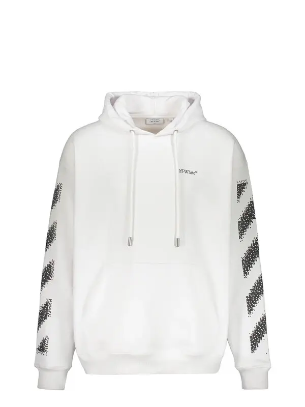 Off-White Logo Drawstring Hooded Sweatshirt - White