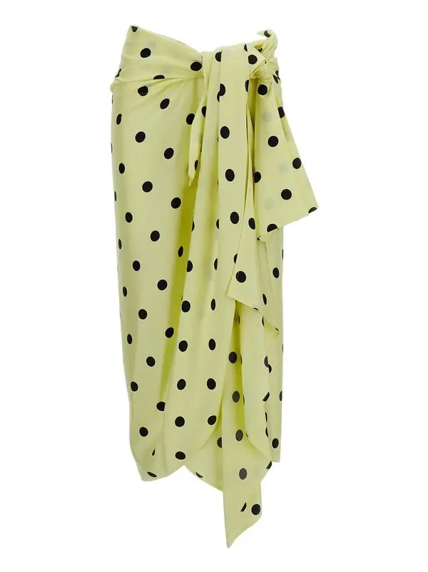 Sportmax Polka Dot Silk Longuette Skirt - Multicolor
