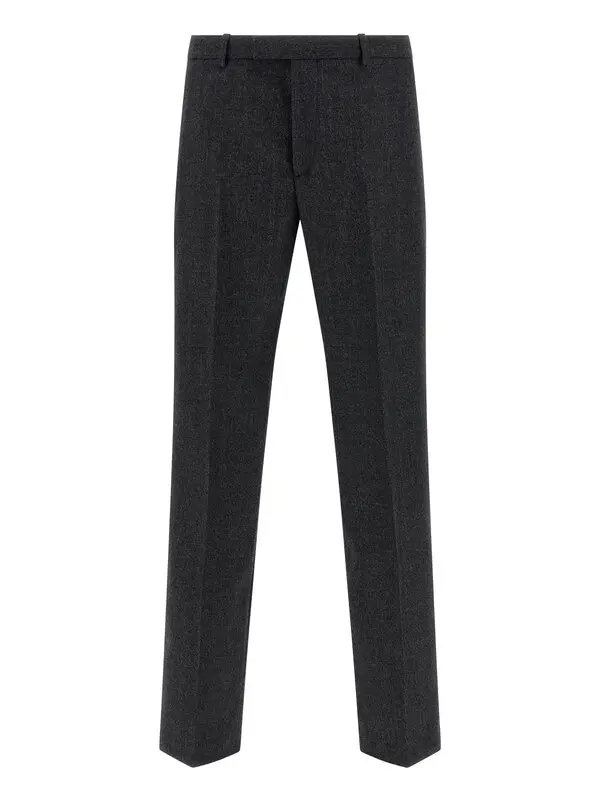 Gucci Wool Mouliné Tailored Pants - Gray
