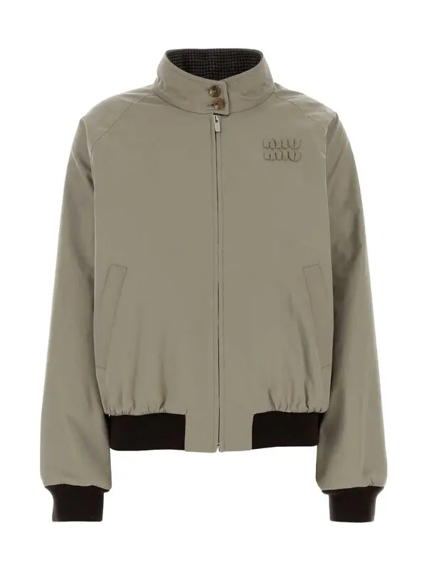 Miu Miu Dove Grey Cotton Blend Reversible Jacket - Gray