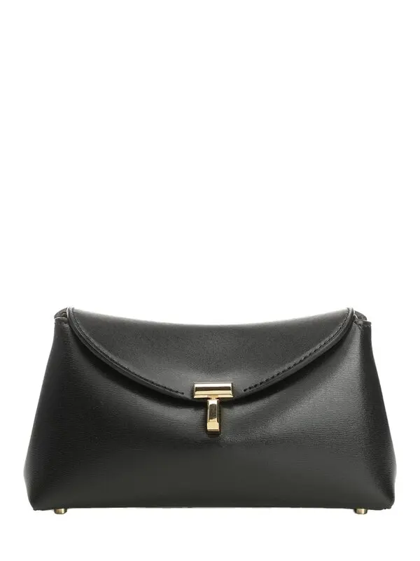 TOTEME T-lock Mini Leather Clutch - Black