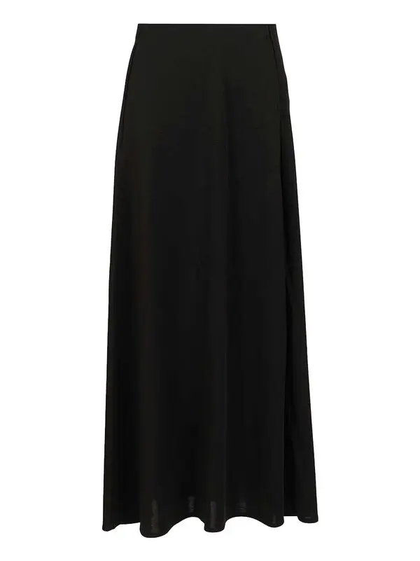 Max Mara Long Virgin Wool Skirt - Black