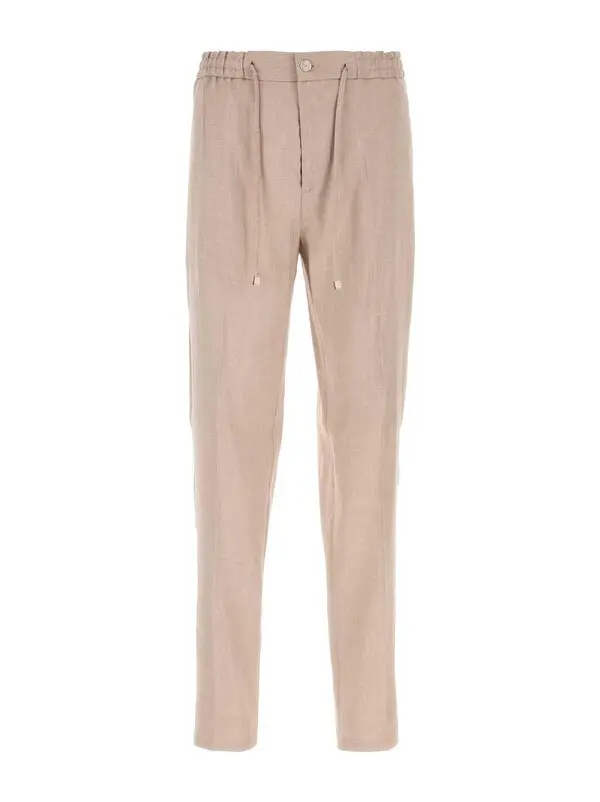 Etro Sand Linen Blend Pants - Brown