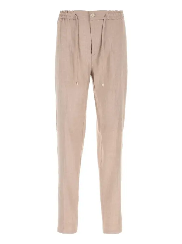 Etro Sand Linen Blend Pants - Brown