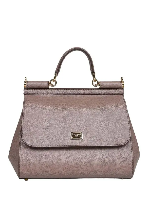 Dolce & Gabbana Taupe Dauphine Leather Sicily Handbag - Multicolor