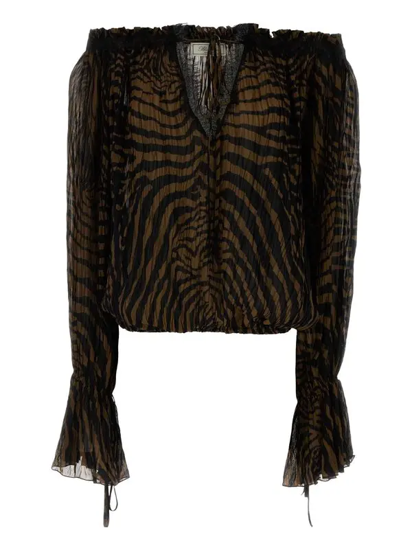 Blumarine Printed Chiffon Top - Multicolor