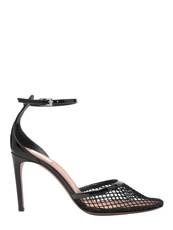 Alaïa Fishnet Ankle Strap Pumps - Black