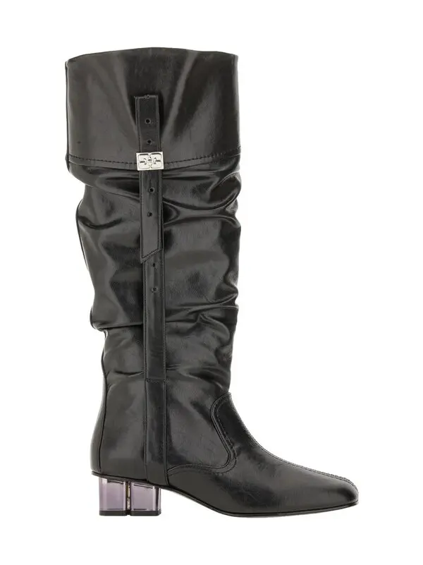 GANNI Slouchy Boot Butterfly - Black