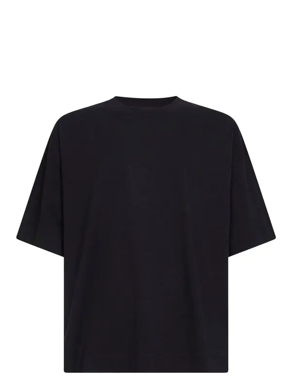 Dries Van Noten Black Jersey Oversized Crewneck T-shirt - Multicolor