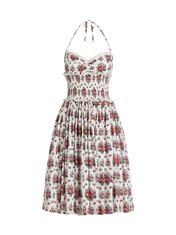 Dolce & Gabbana Halter Neck Printed Dress - Multicolor