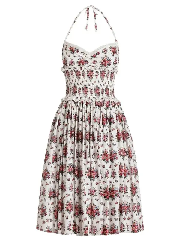 Dolce & Gabbana Halter Neck Printed Dress - Multicolor