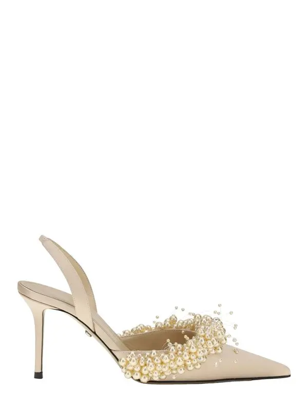 Mach & Mach Slingback Pumps With Pearls - Multicolor