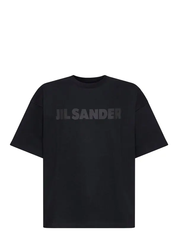 JIL SANDER Black Printed Logo Cotton T-shirt - Multicolor