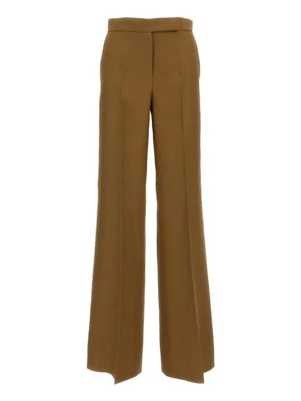 Max Mara Badesse High-waisted Linen Palazzo Trousers - Multicolor