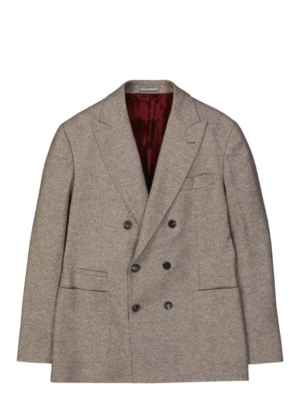 Brunello Cucinelli Double-breasted Wool Jacket - Cream