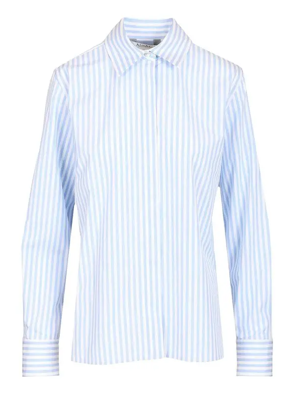 Max Mara Striped Cotton Poplin Shirt - Multicolor