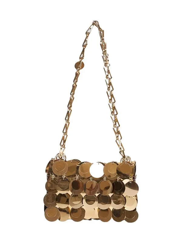 Rabanne Gold Sparkle Discs Nano Shoulder Bag - Multicolor