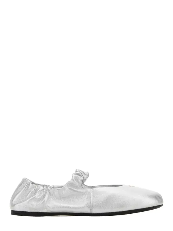 Miu Miu Leather Ballerinas - Silver
