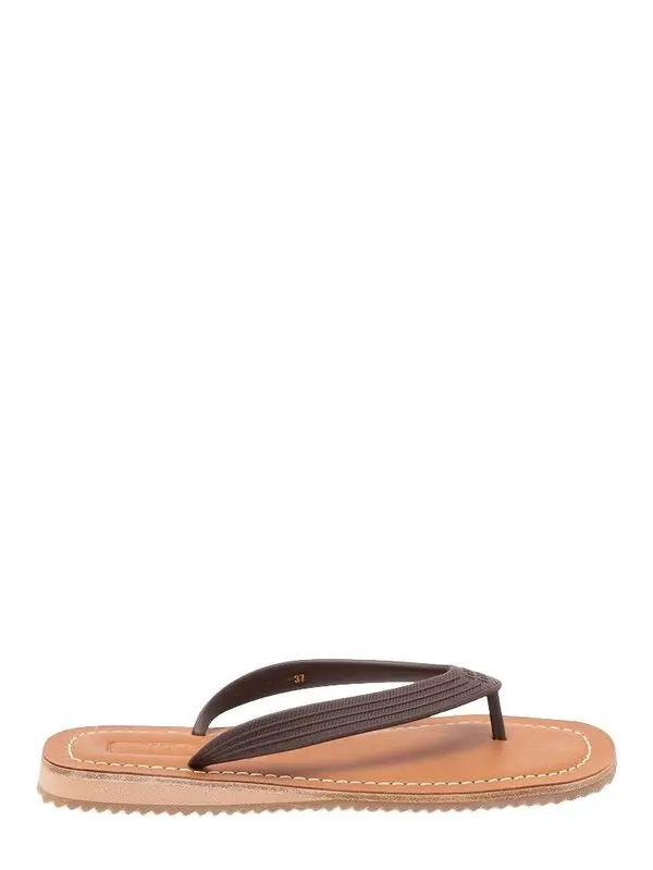 Miu Miu Leather Flip Flops - Multicolor