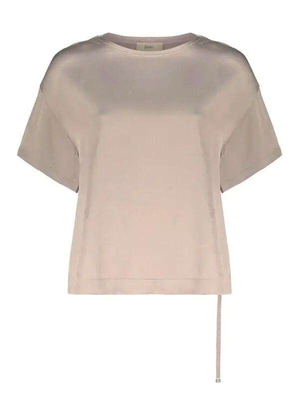 Herno Asymmetrical Short-sleeve Blouse - Cream