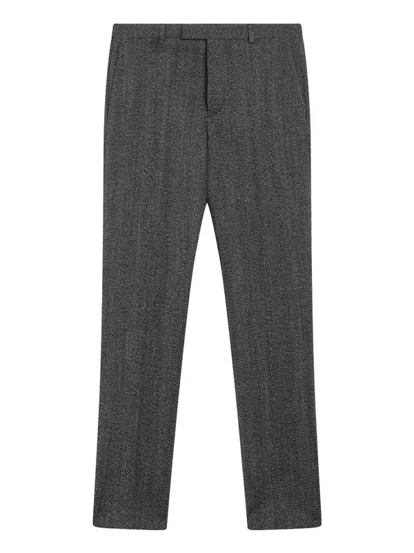 Gucci Black Mouline Fabric Trousers - White