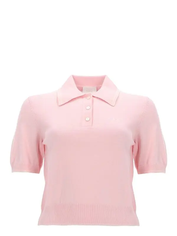 A.p.c. Polo Lisa Short Sleeve Knit Top - Pink
