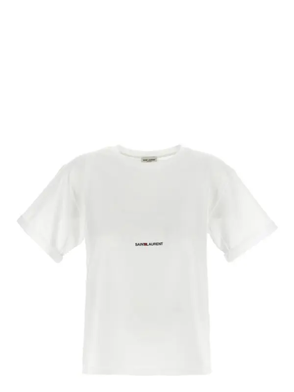 Saint Laurent Cotton Logo T-shirt - White