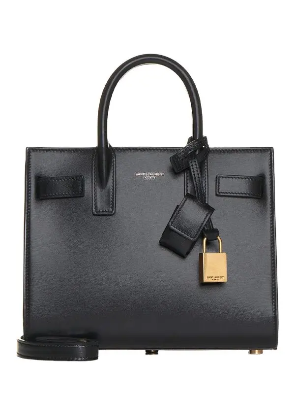 Saint Laurent Black Sac De Jour Nano Handbag In Smooth Calf Leather - Multicolor